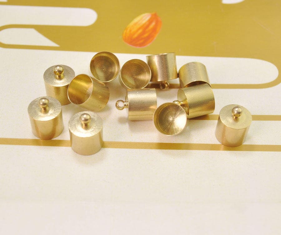 20pcs Raw Brass End capsmetal end Cap connectorsTassel | Etsy