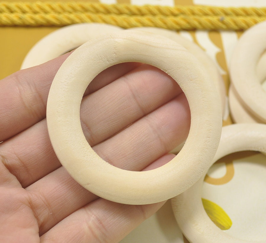 30pcs Round Wood Rings 60mm Wooden Ring Natural Unfinished | Etsy