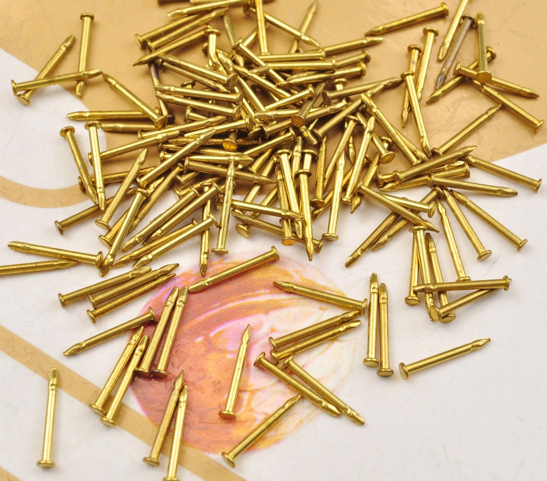 100pcs Brass Small Tack Nails, Brad, Solid Brass Brad Nails,tie Tack ...