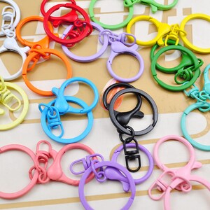 20/50pcs Colored Key Ring Keychain Lobster Clasp Key Hook Keyrings ...