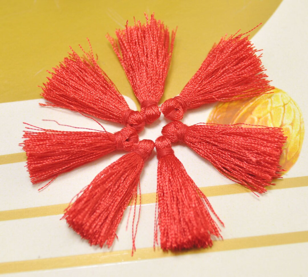 Rote Mini Seidenquaste,50Stk Seidenquaste,Ohrring Quaste,Halskette ...