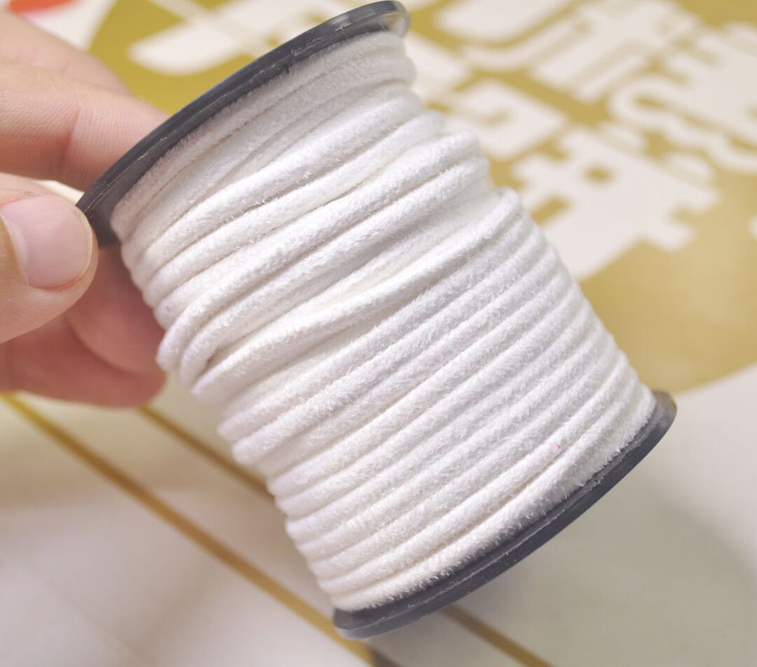 5yards 3mm Round Faux Suede Leather Cords,white Leather String Cord ...