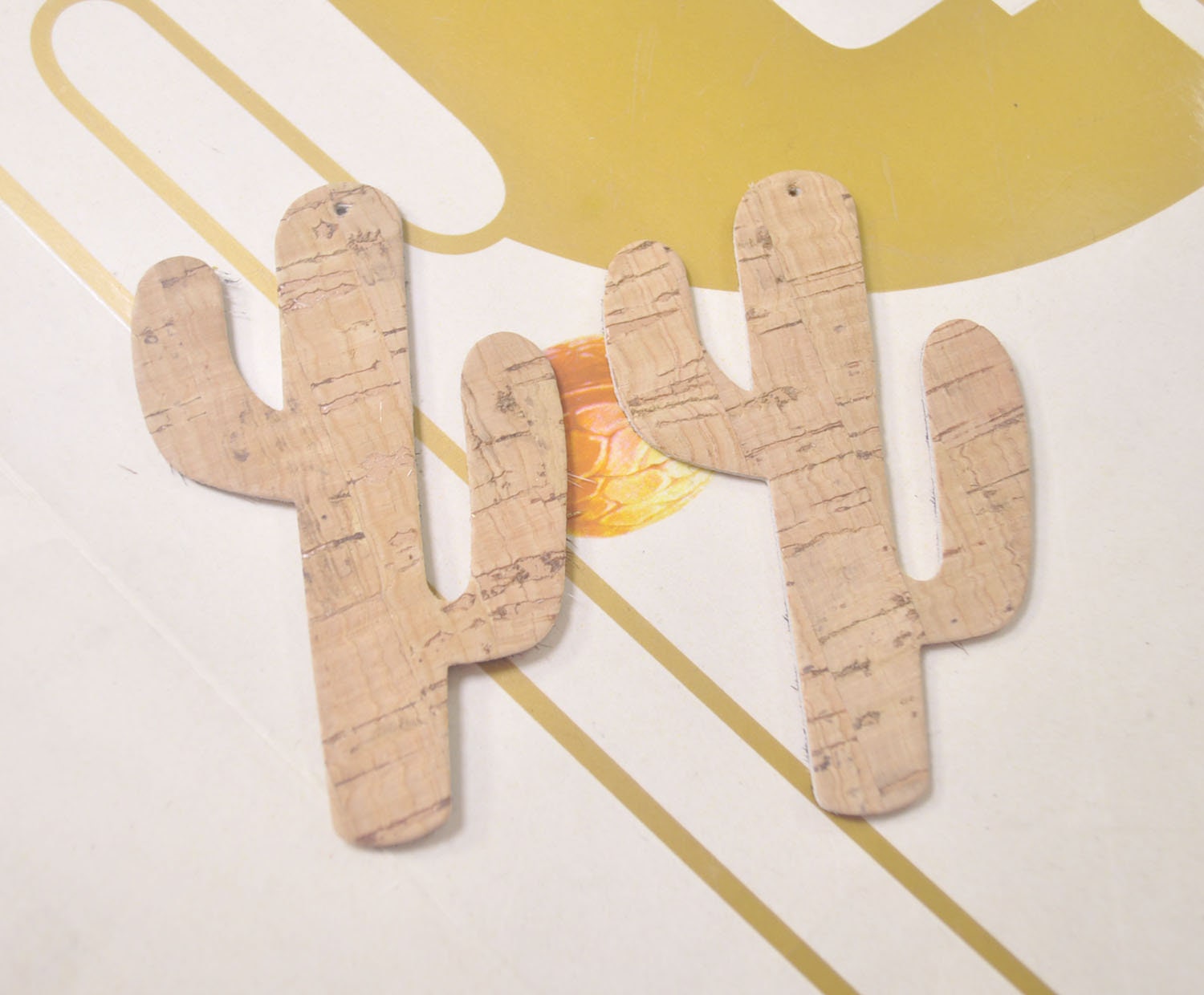 8pcs Cork Leather Cactus Shapesgold Leopard Print Cactus | Etsy