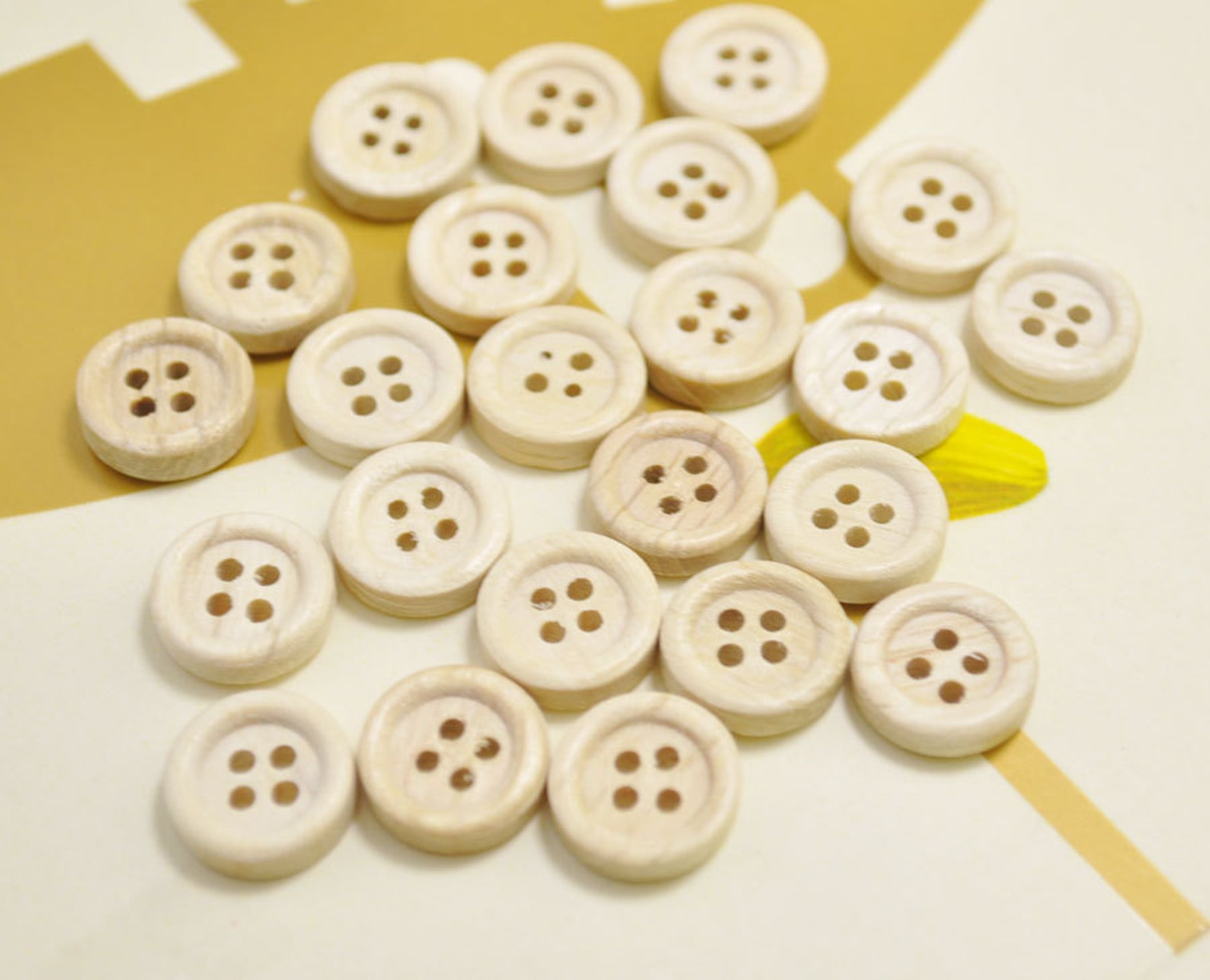 11mm Round Wood Buttons Pack of 50pcs Small Natural Unfinished | Etsy