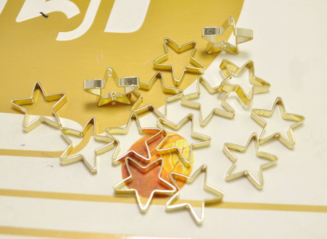 10Pcs Raw Brass Star CharmsStar PendantStar ConnectorsStar | Etsy