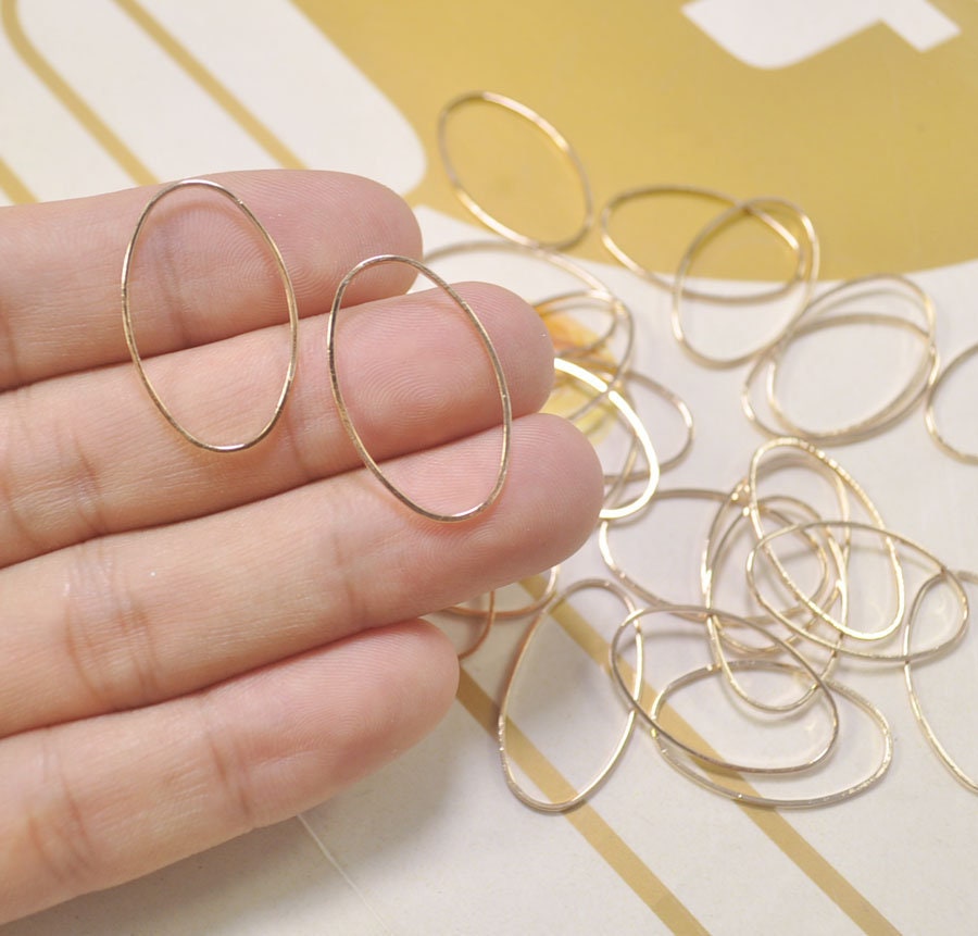 Brass Oval Connectors 50pcs KC Gold Color Oval Connectorskc | Etsy