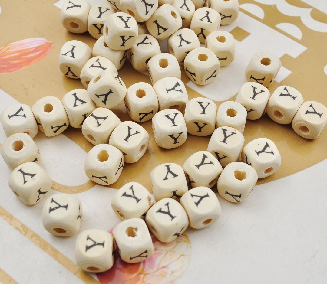 20-200 of Y Letter Wood Letter Alphabet Square Beads , 10mm Natural ...