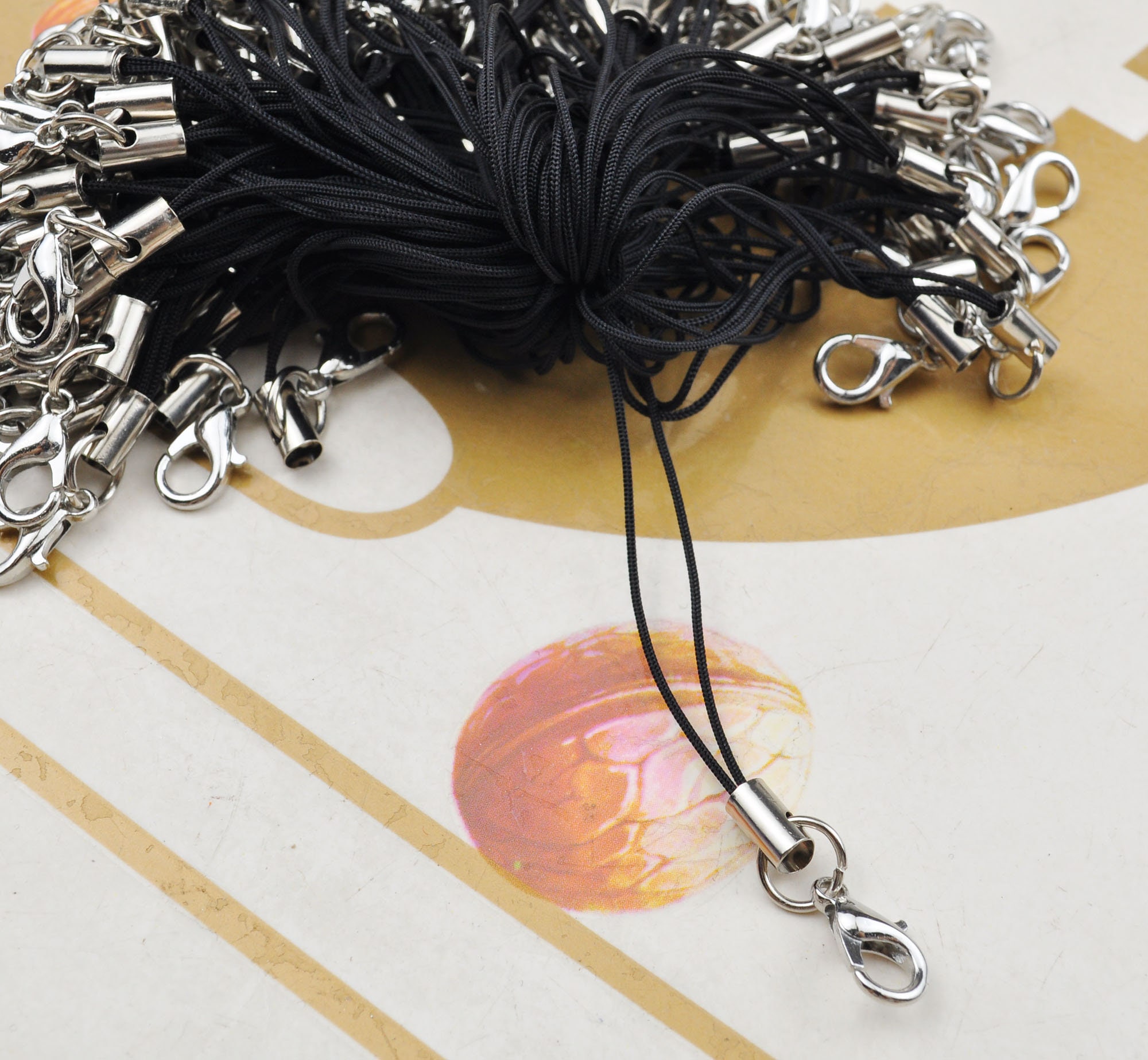 5/50pcs,black Cell Phone Straps，keychains Hook,charms Key Cord,black ...
