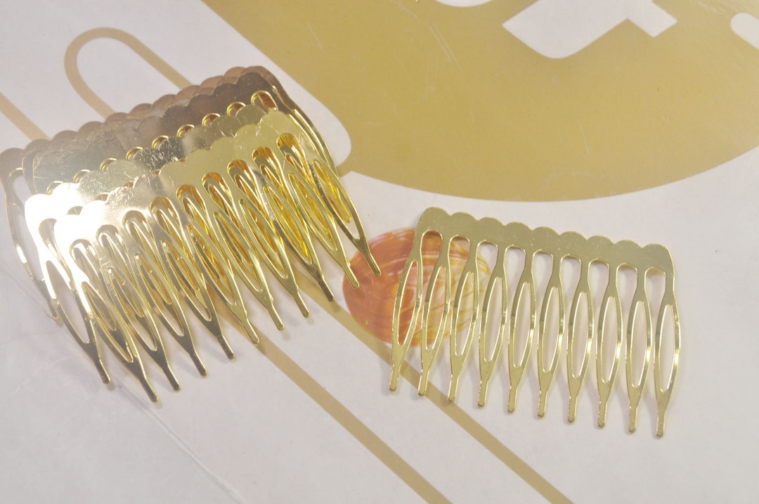 30pcs 10 Teeth Gold Metal Comb,gold Plated Hair Combs,wedding Bridal ...