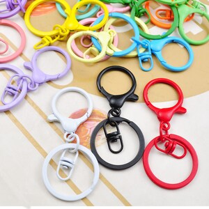 20/50pcs Colored Key Ring Keychain Lobster Clasp Key Hook Keyrings ...