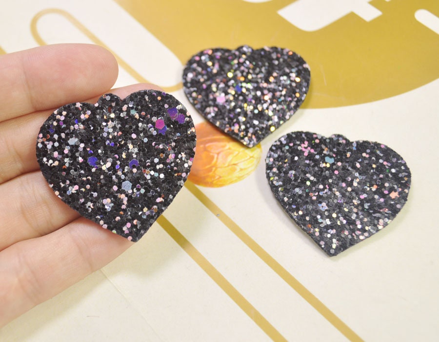 20pcs Heart Shapemixed Color Heart Pendant Glitter | Etsy