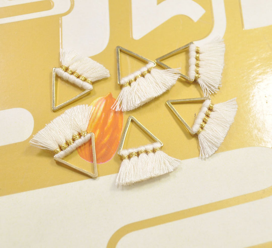 Cream Tassel,cotton Tassel,triangle Tassel Pendant,earring Tassels ...