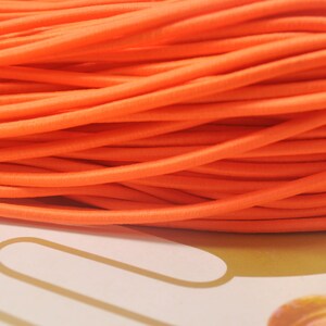 5yds Bright Orange Elastic Cord,4mm Round Elastic Cord,stretch Cord ...