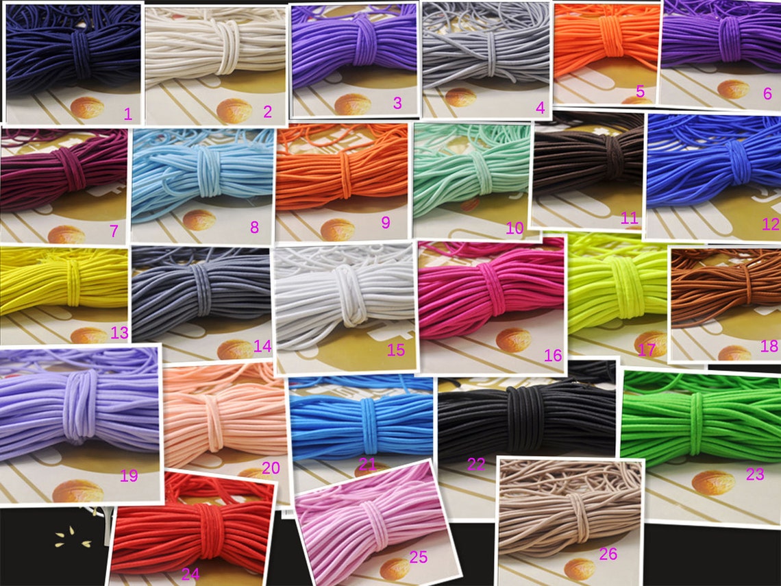 5yds/10yds Assorted Color Elastic Cord4mm Round Elastic - Etsy