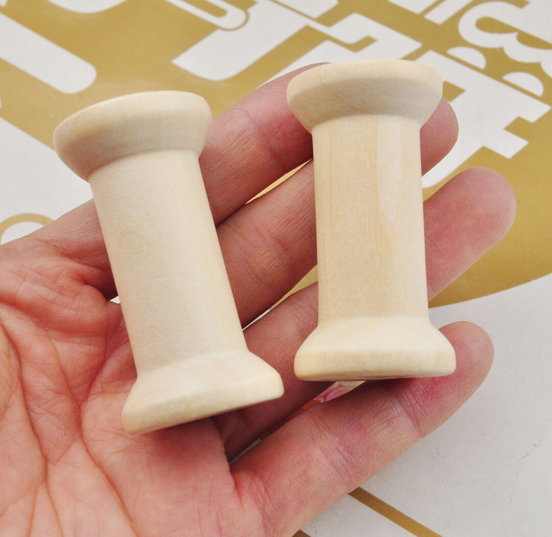 1.89" Tall Wooden Spool,set of 8, Wood Spools,natural Wood Spools,wood ...