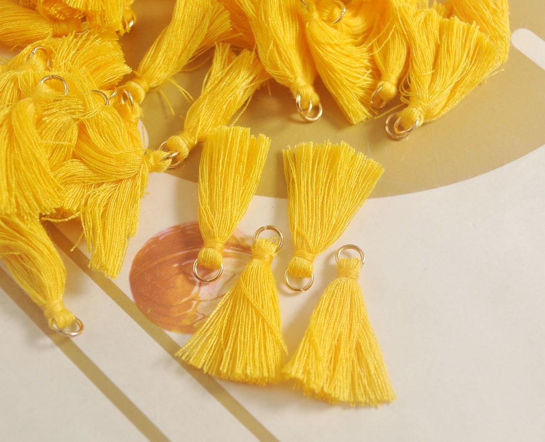 Yellow Tassels,30/50/100 Pcs Handmade 30mm Cotton Mini Tassels With ...