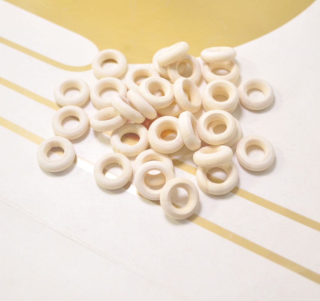 Wholesale 100pcs Round Wood Rings -12mm Small Wooden Ring Natural ...