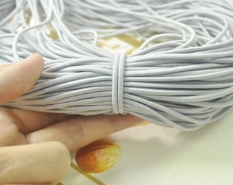 20 Yds Round Elastic Cord, 2.5mm White Stretch Cord, Braided Cord by ...