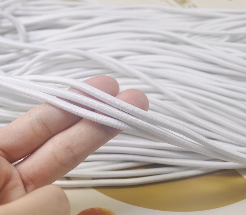 5yds White Elastic Cord4mm Round Elastic Cordstretch - Etsy