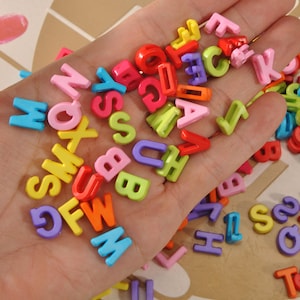 200 Acrylic Alphabet Letter Beads Pattern,abc Name Initial Letter Beads ...