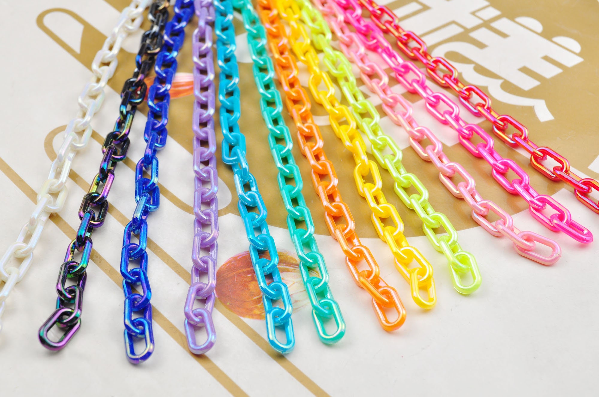 10pcs Small Plastic Chain chunky Chain ab Colorful Plastic Chain craft Chain jewelry Making Chain 19 Inches Length choice of Colours Etsy