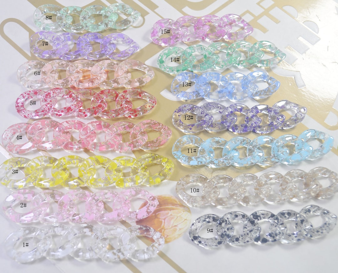 27.5 Inch Plastic Chain,chunky Chain,transparent Snowflake Plastic Curb ...