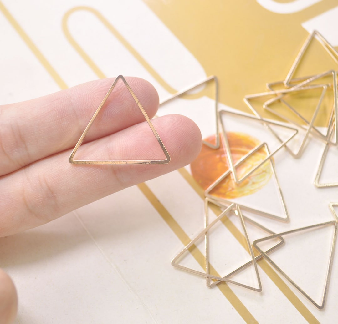 Large Triangle Charm, 50pcs KC Gold Color Brass Triangle Link Pendants ...