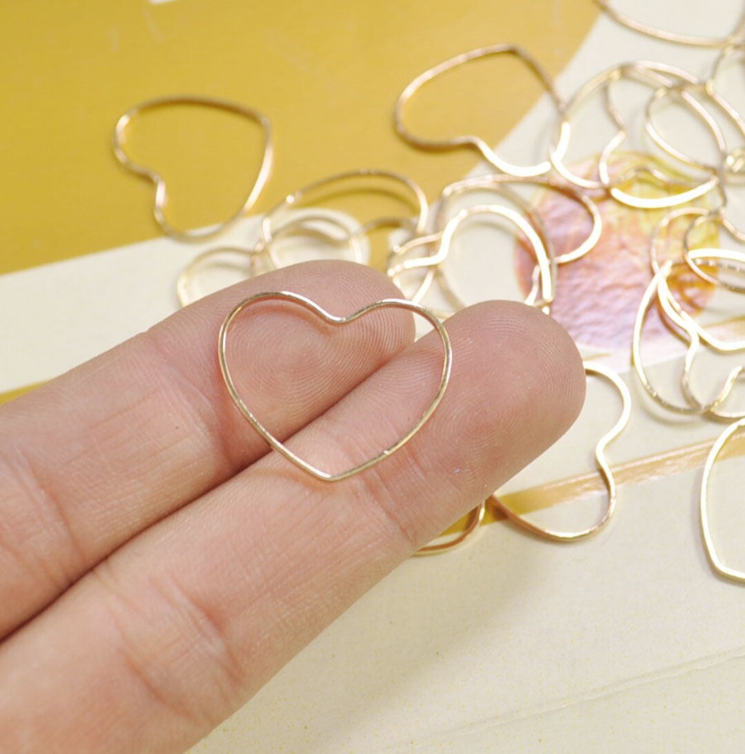 Heart Link, 50pcs KC Gold Color Love Connectors,flat Heart Charm ...