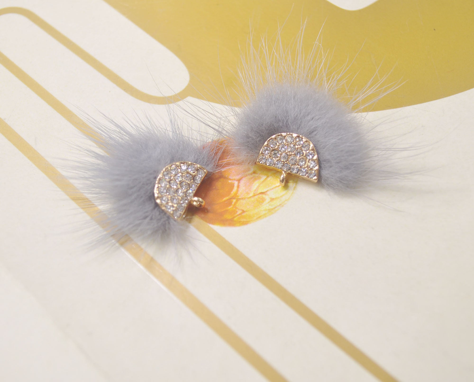 6PCS Mixed Color Fur Fan Shape With Rhinestone Faux Mink - Etsy