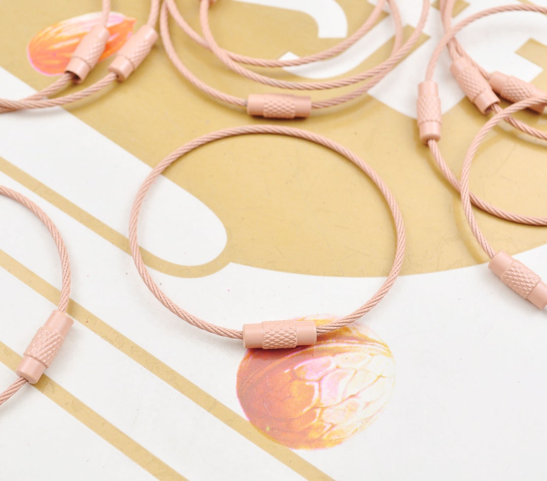 20pcs Khaki Keyring,wire Keychain, Cable Stainless Steel, Cable Key ...