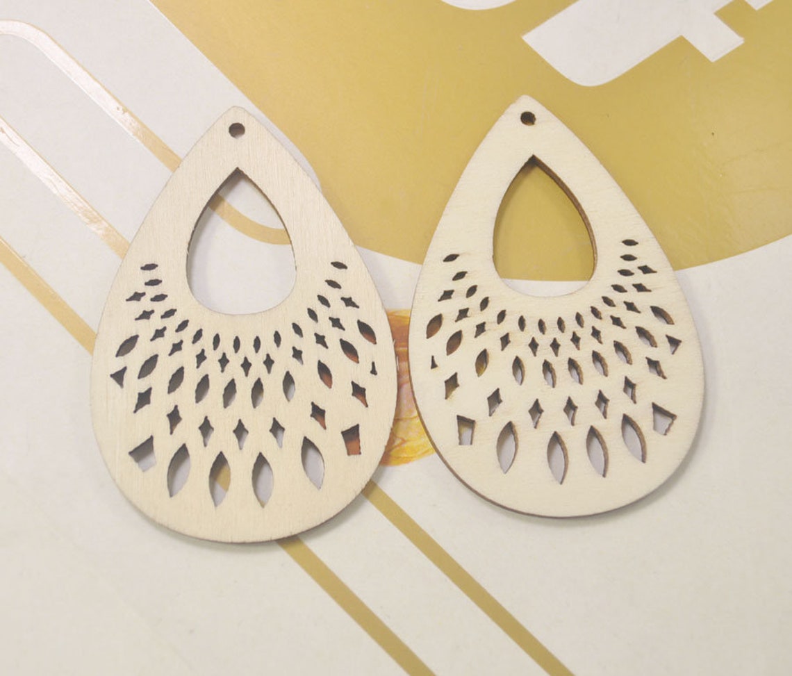 Wooden Teardrop8pcs Wood Teardrop Natural Wood Water Drop - Etsy