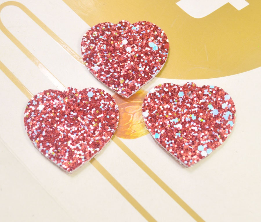 20pcs Heart Shapemixed Color Heart Pendant Glitter - Etsy