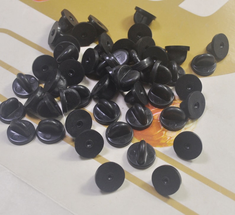 Pack of 10,20, 40, 60, 80, or 100pcs,black Round Rubber Clutches ...