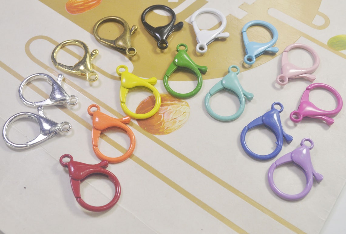 20pcs Large Lobster Clasp, Mixed Color Large Clasp, Claw Clasps, Parrot ...