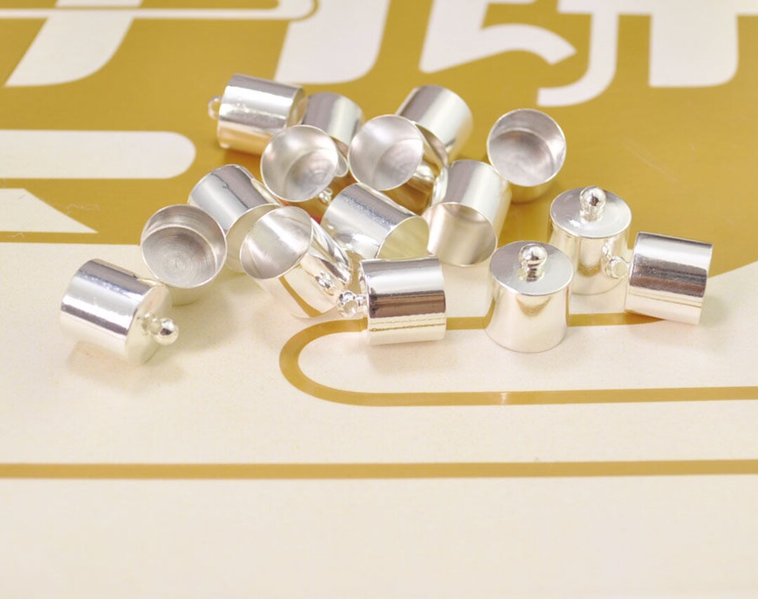 20pcs Silver End Caps,metal End Cap Connectors,tassel Cap,bracelet ...