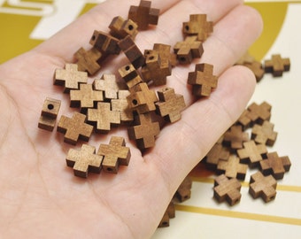 Small Wooden Cross Pendants,natural Wooden Cross Charms Pendant Beads ...