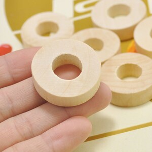 20pcs 35mm Round Flat Wooden Beads With 15mm Large Hole,unfinished ...