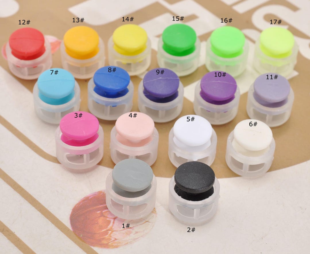 20 Two-color Toggle Cord Locks Button Cord，double Hole Toggle Cord Lock ...