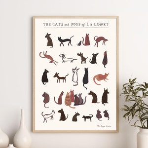 Cats AND Dogs of L S Lowry Print | Cat and Dog Print | L S Lowry - Etsy UK