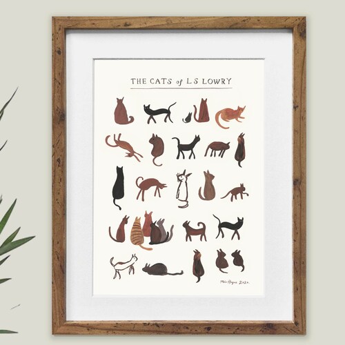 The Cats of L S Lowry Print Wall Art Cat Print in the - Etsy