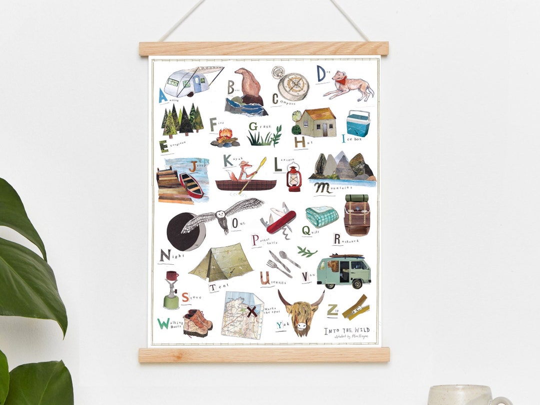 Adventure Outdoors Alphabet Print, Nursery Print, Kids Alphabet Print ...