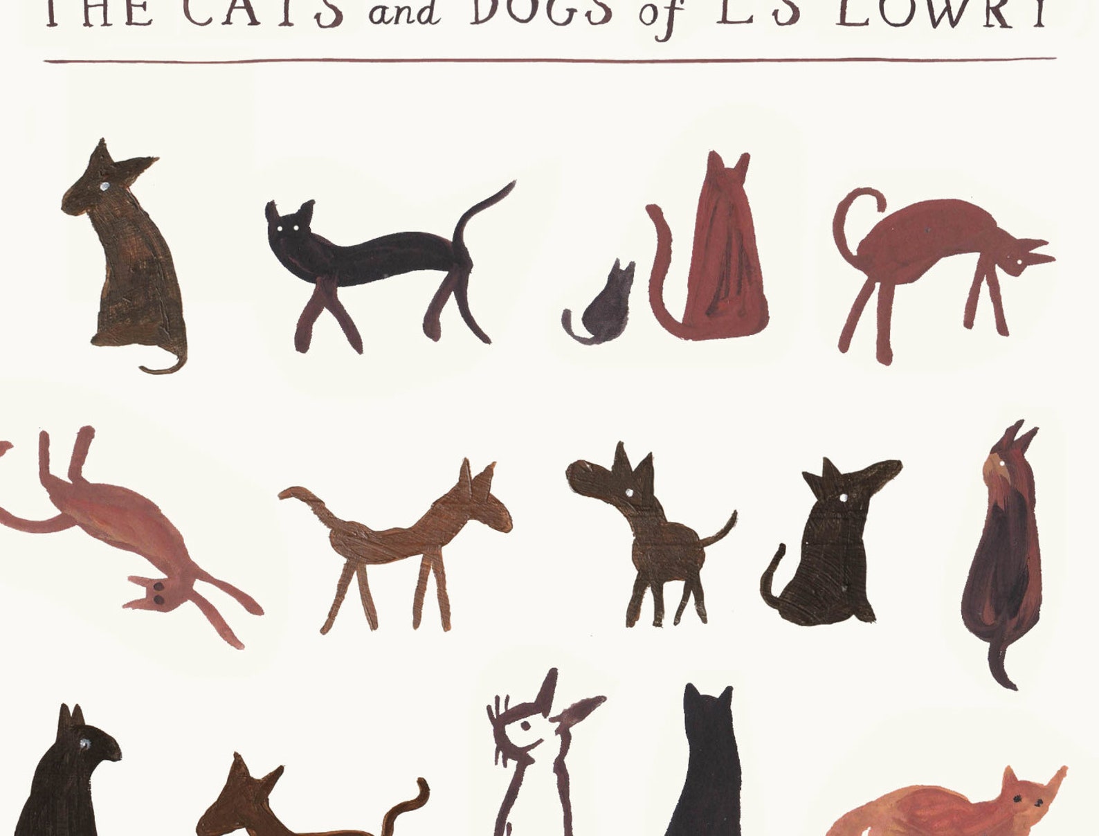 Cats AND Dogs of L S Lowry Print Cat and Dog Print L S Lowry - Etsy UK