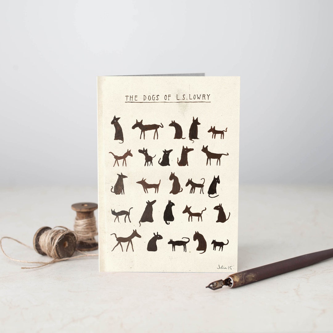 The Dogs of L S Lowry Card, Dog Card, A6, Dog Card. Vegan Friendly - Etsy
