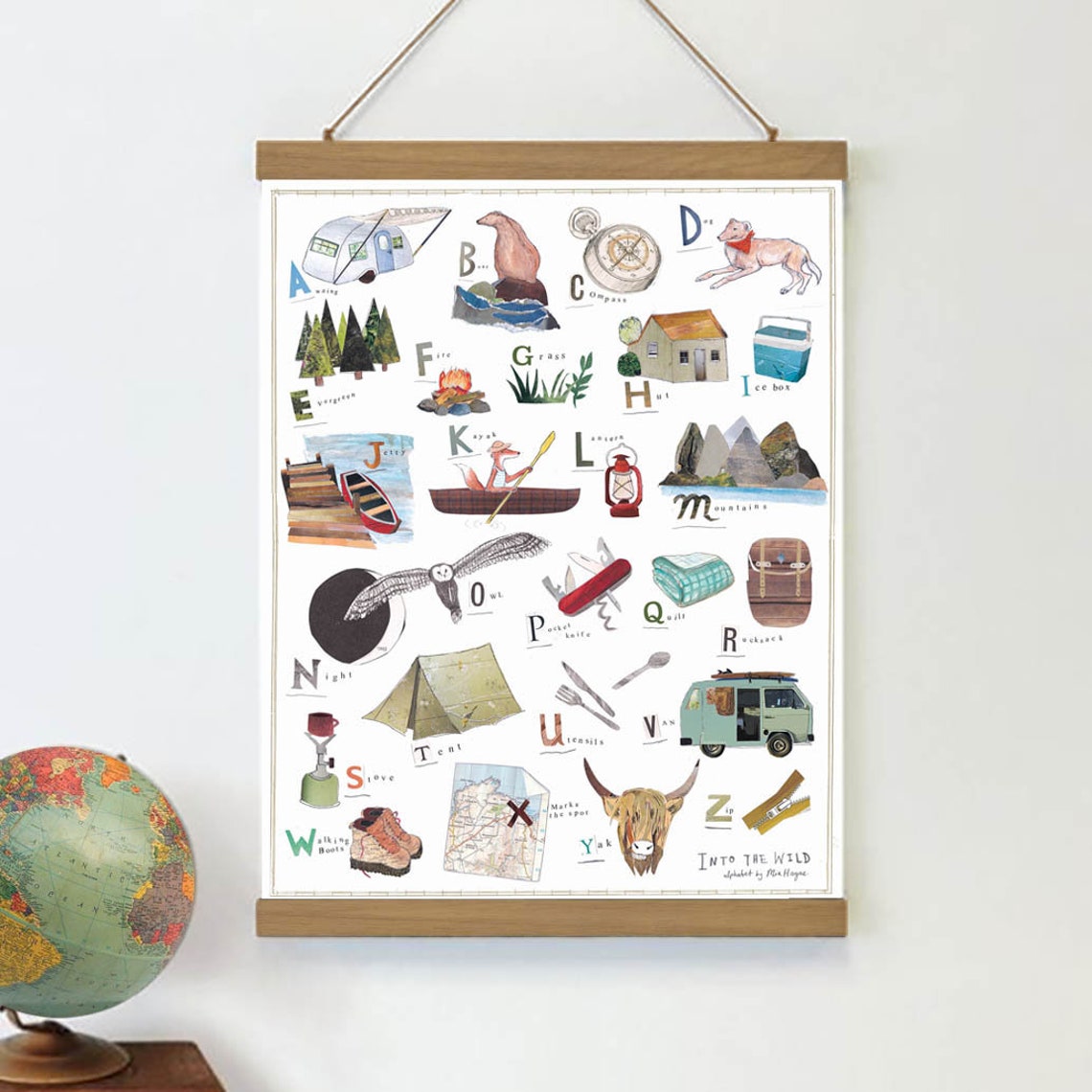 Adventure Outdoors Alphabet Print Nursery Print Kids - Etsy