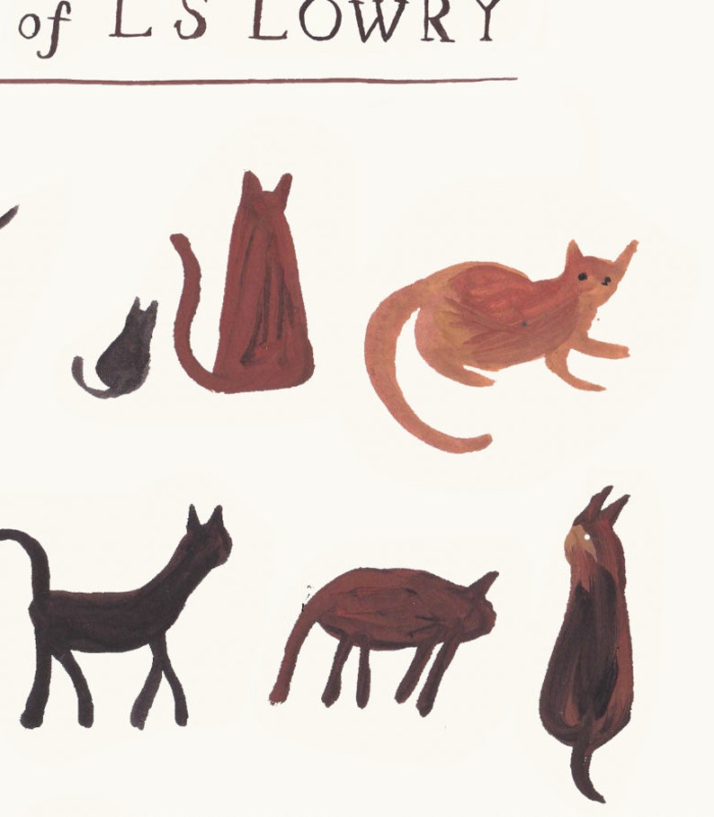 The Cats of L S Lowry Print Wall Art Cat Print in the - Etsy UK