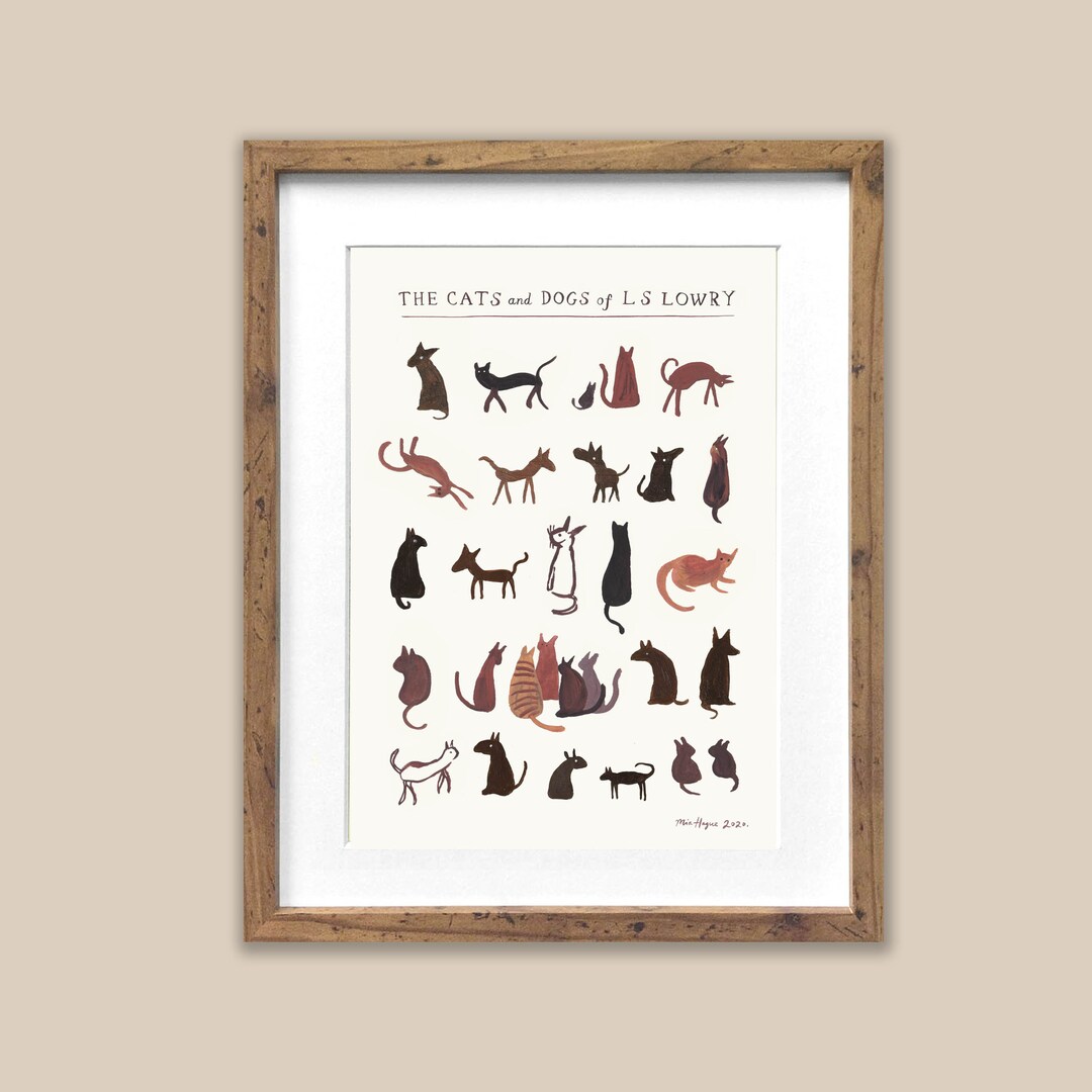 Cats AND Dogs of L S Lowry Print Cat and Dog Print L S Lowry - Etsy UK