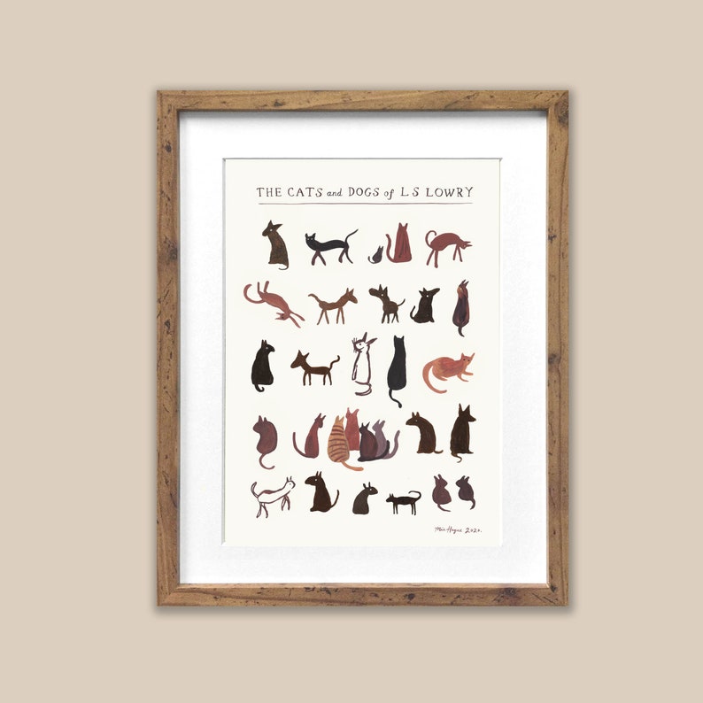 Cats AND Dogs of L S Lowry Print Cat and Dog Print L S - Etsy UK