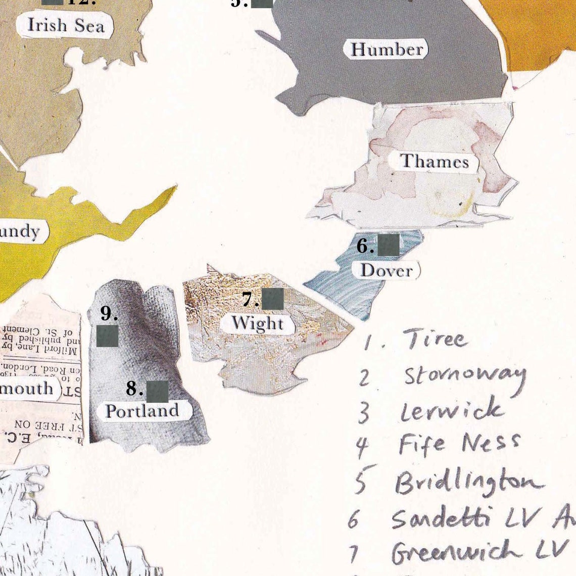 The Shipping Forecast print map print British isles print | Etsy