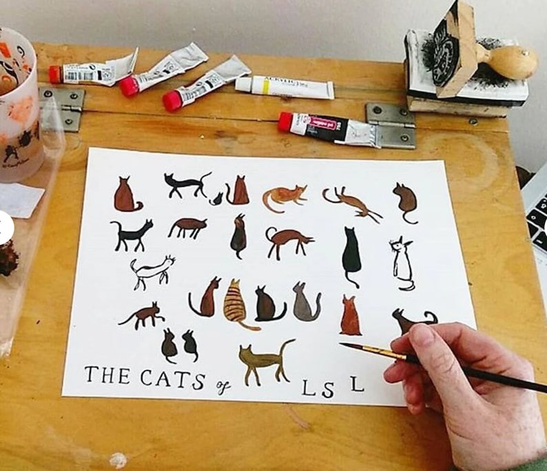 Cats AND Dogs of L S Lowry Print | Cat and Dog Print | L S Lowry - Etsy UK