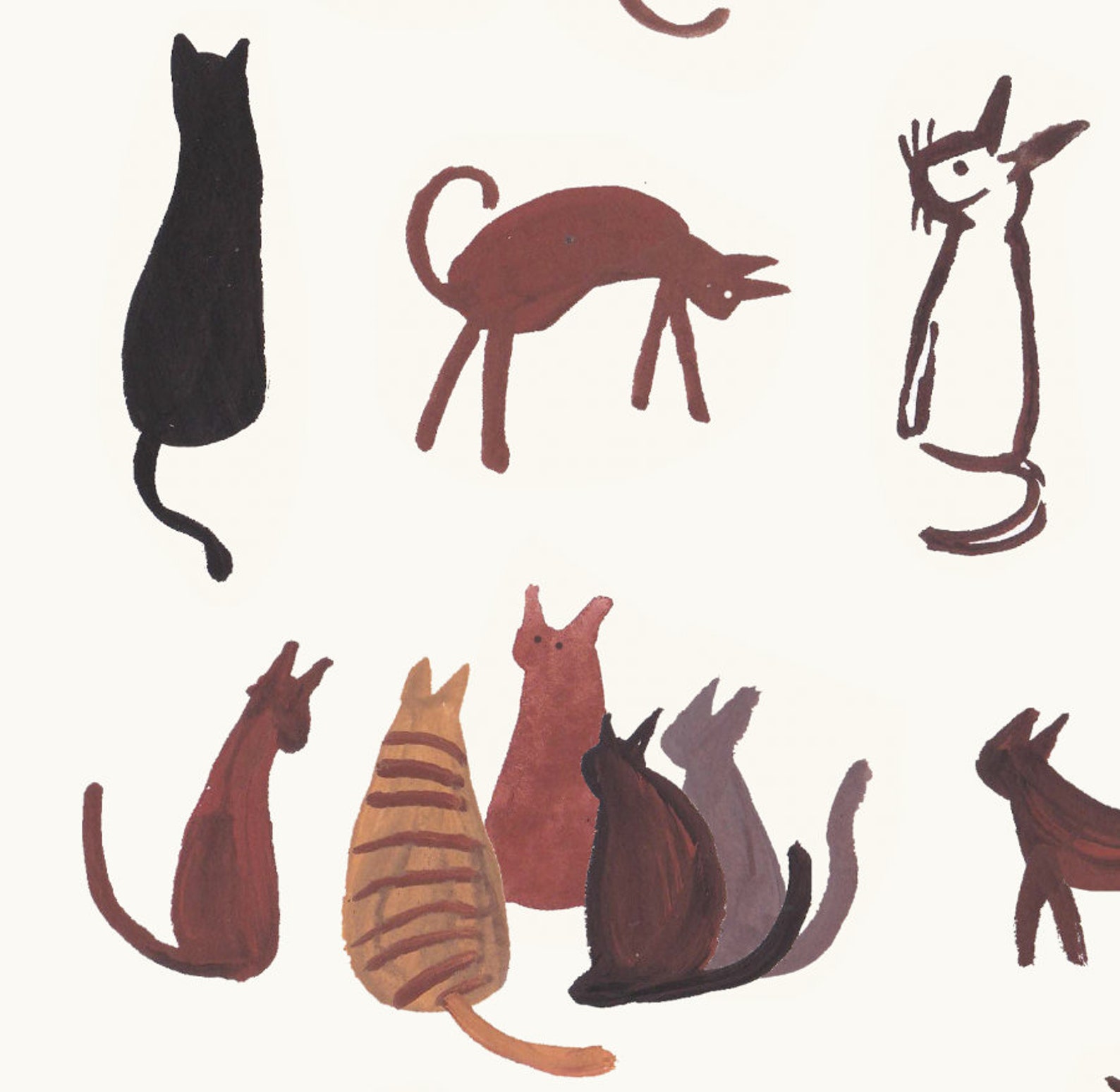 The Cats of L S Lowry Print Wall Art Cat Print in the - Etsy UK